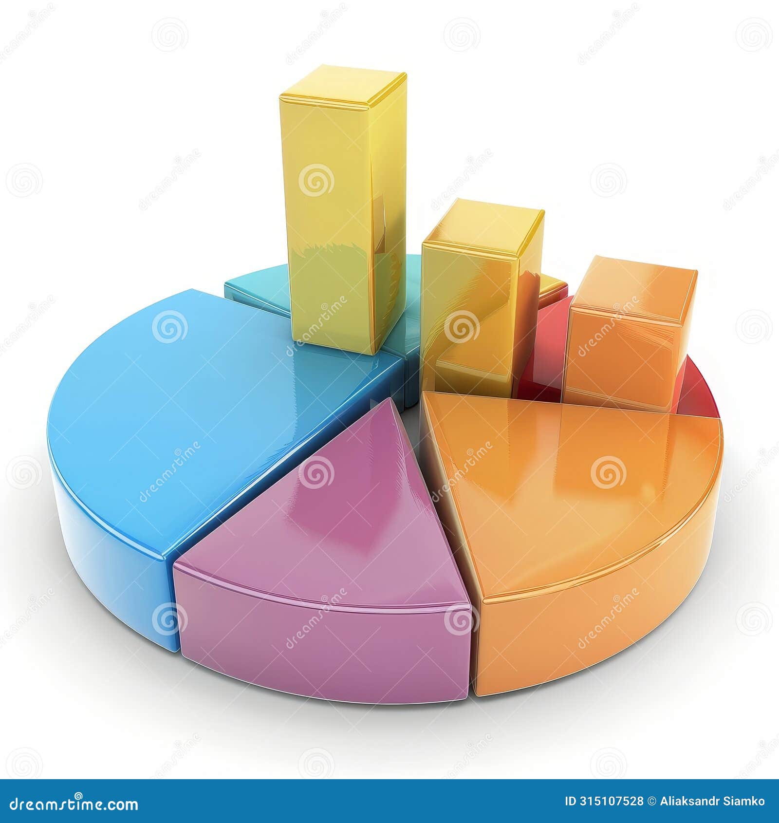 A Pie Chart with Different Colored Bars Stock Illustration ... A Pie Chart with Different Colored Bars Stock Illustration ...