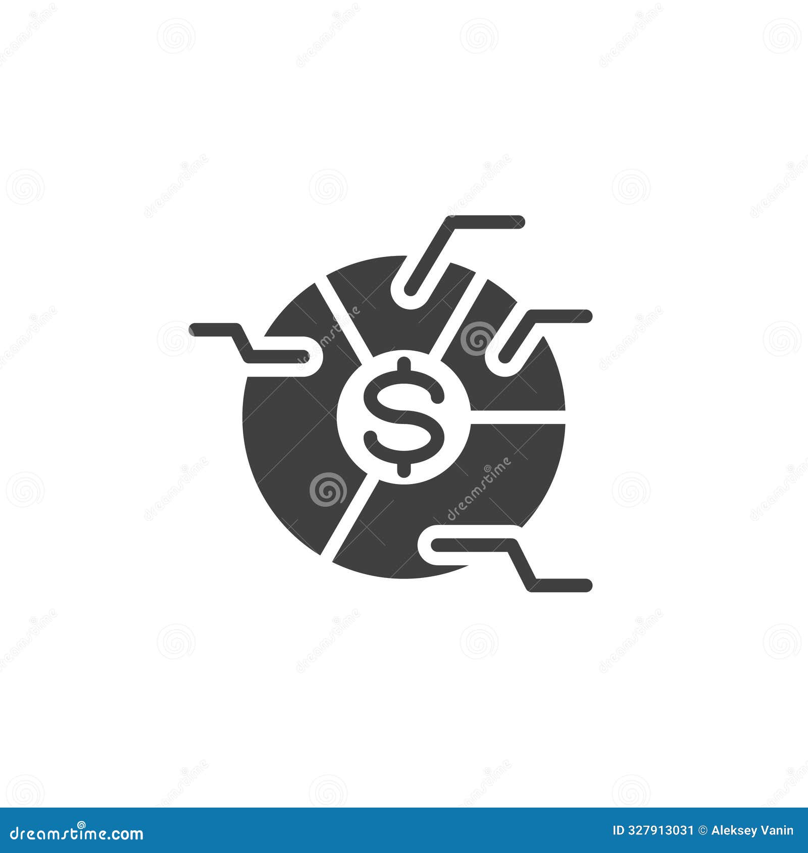 Pie Chart with Different Expense Categories Vector Icon Stock Vector ...