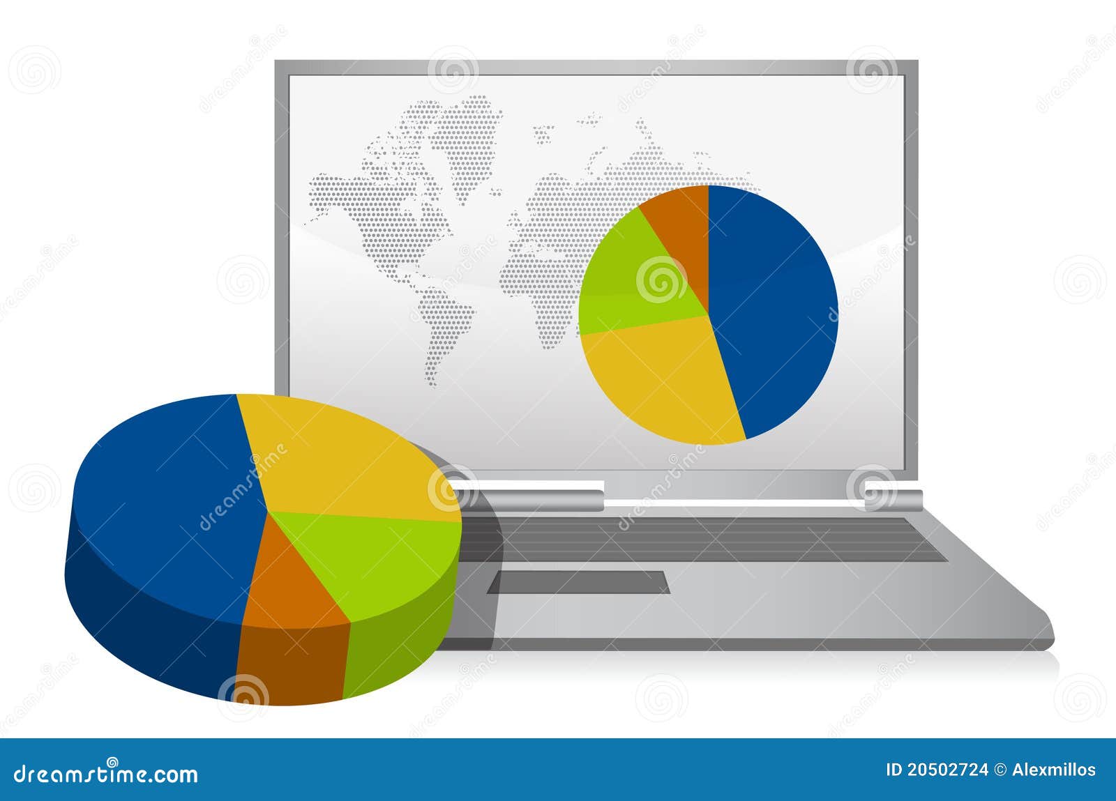 Pie Chart Digital Concept Illustration Stock Illustration ...