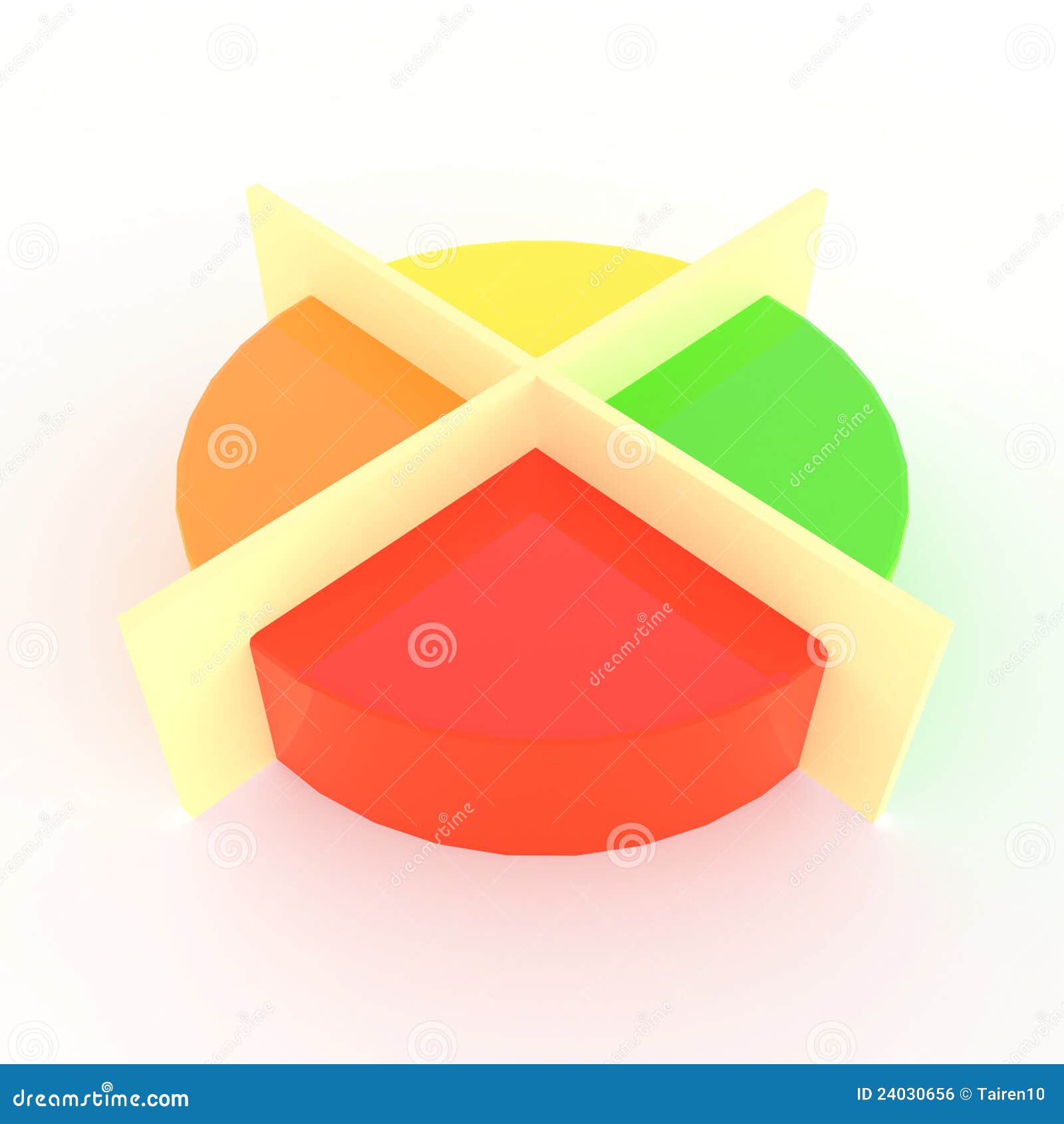 Pie Chart Divided into Four Parts Crossed Stock Illustration ...
