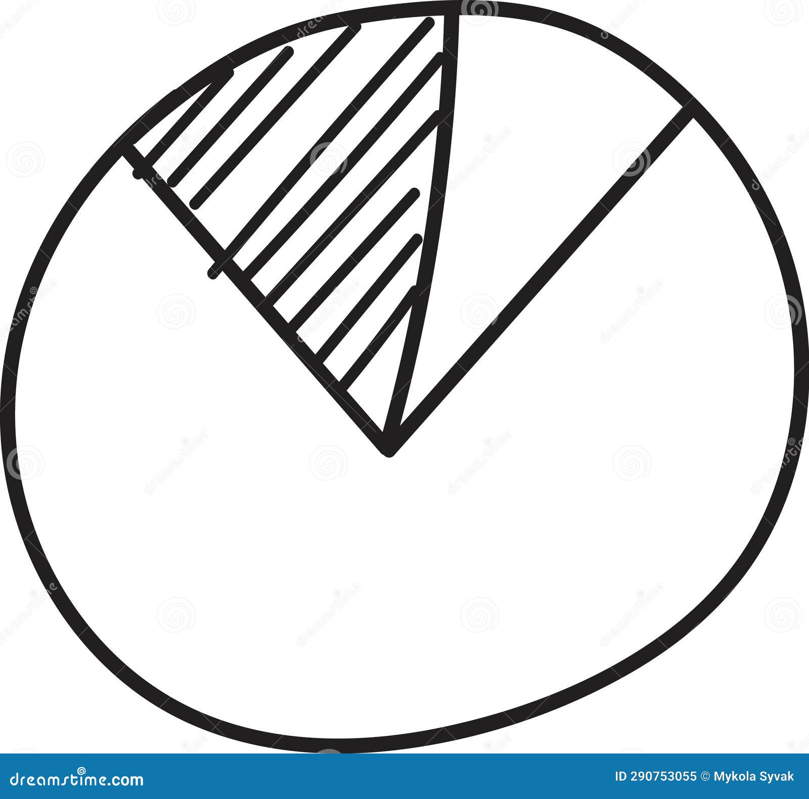Pie Chart Doodle stock vector. Illustration of drawing - 290753055