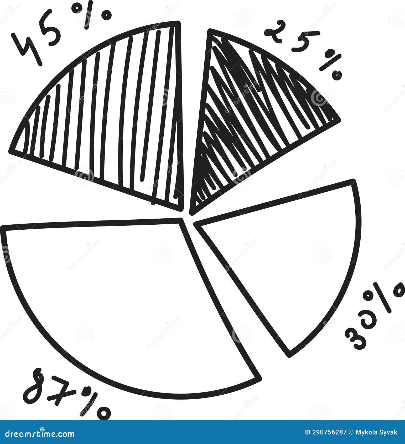 Pie Chart Doodle stock illustration. Illustration of presentation ...
