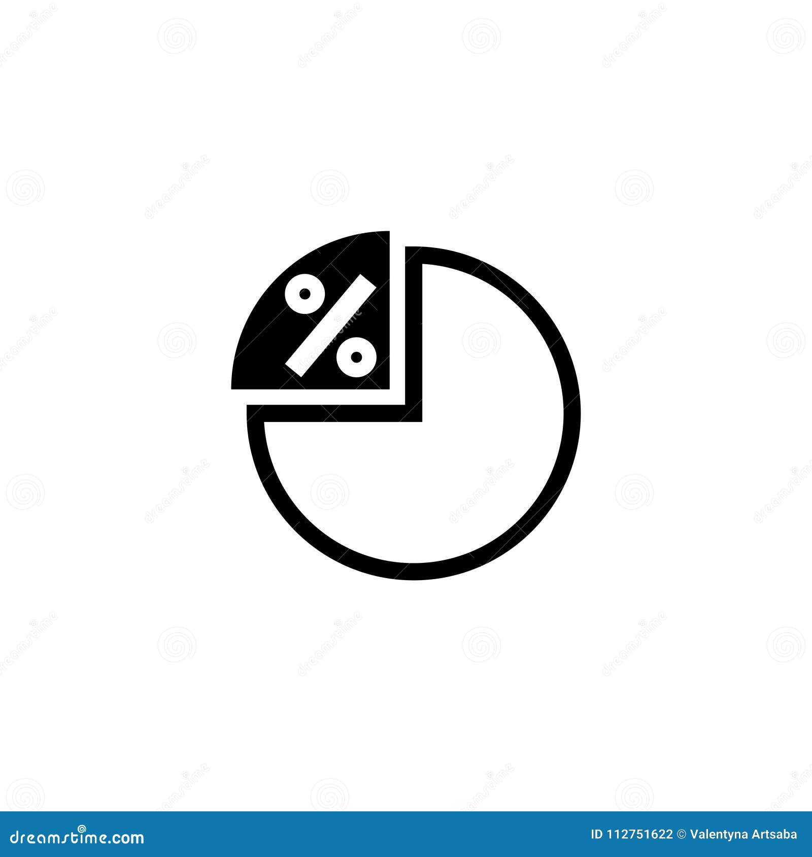 Pie chart flat vector icon stock vector. Illustration of object - 112751622