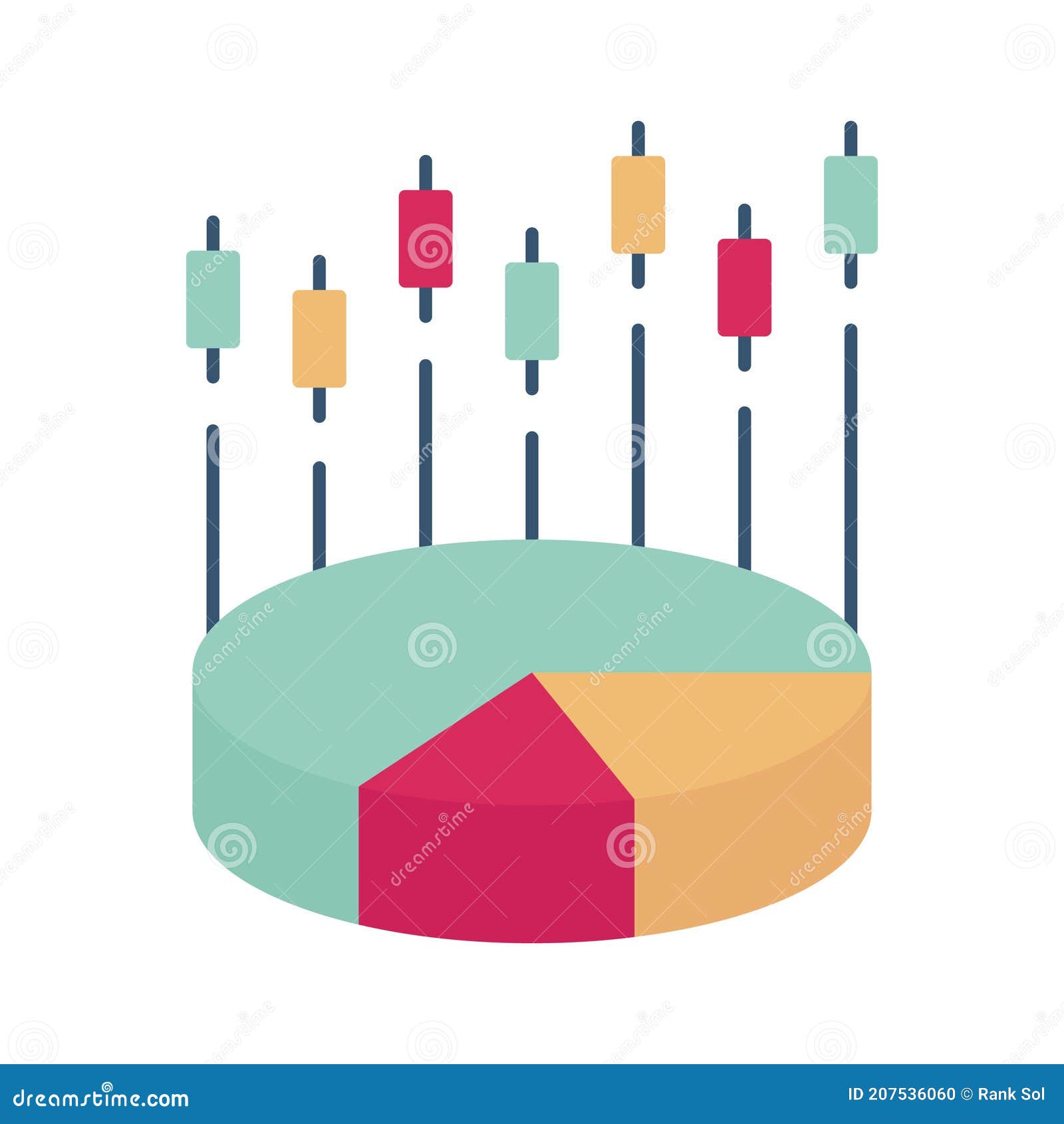 Pie Chart Flat Vector Icon Which Can Easily Modify or Edit Stock Vector ...