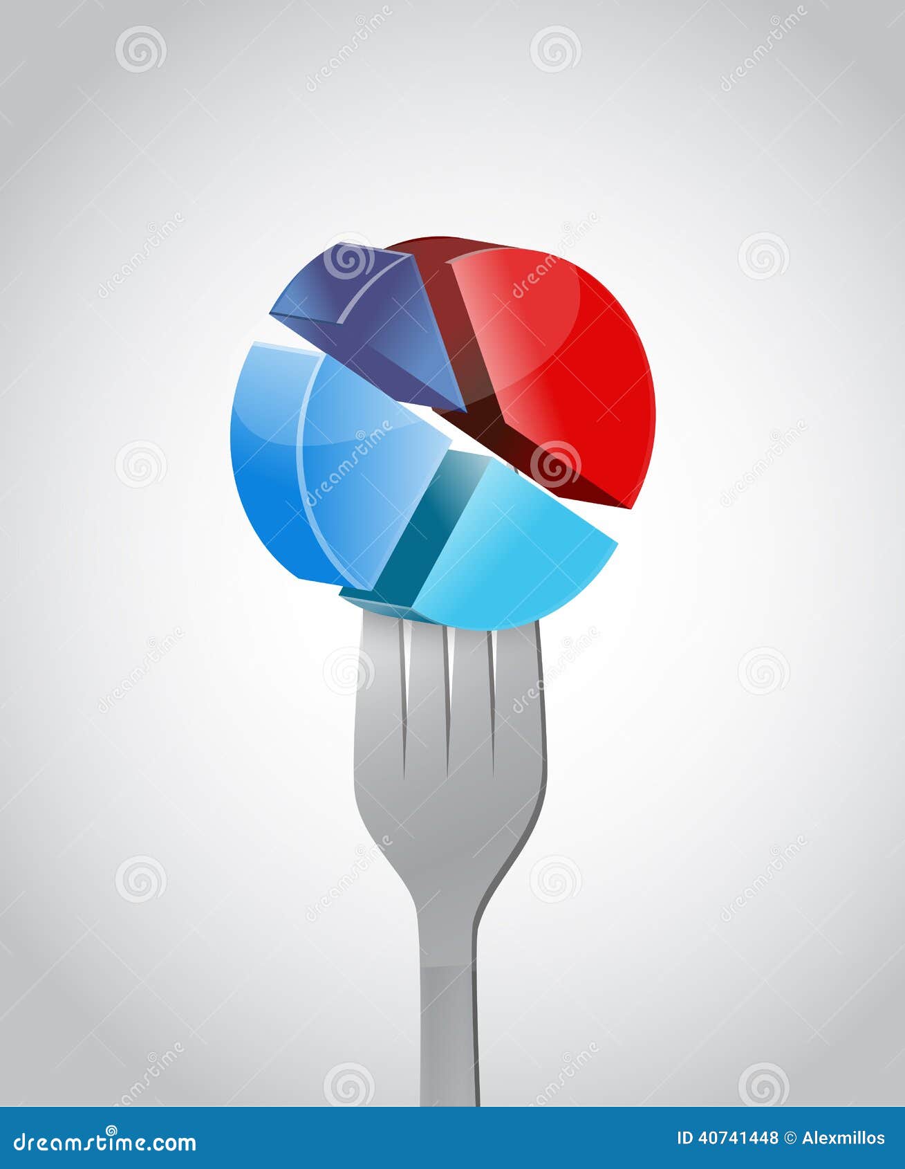 Pie Chart and Fork Illustration Design Stock Illustration ...