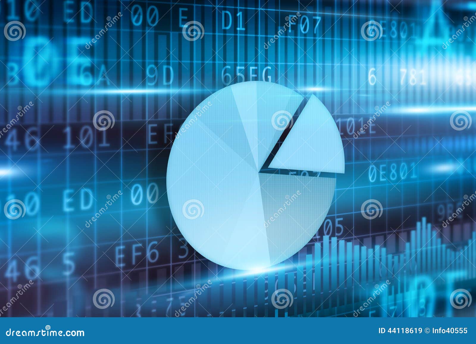 Pie-chart on Futuristic Background Stock Illustration - Illustration of ...