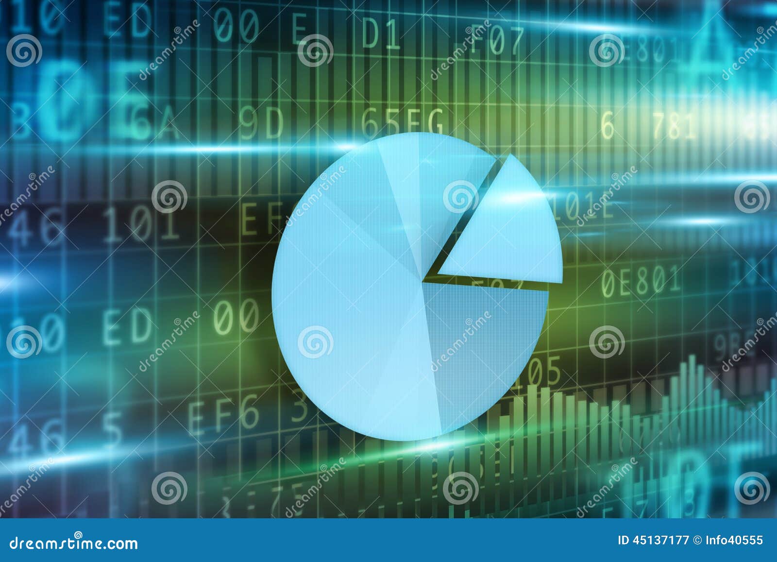 Pie-chart on Futuristic Background Stock Illustration - Illustration of ...