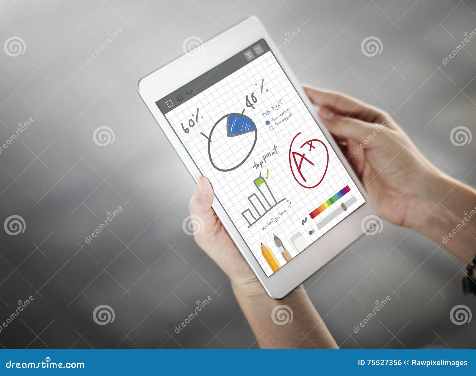 Pie Chart Graph Analysing Data Concept Stock Photo - Image of ...