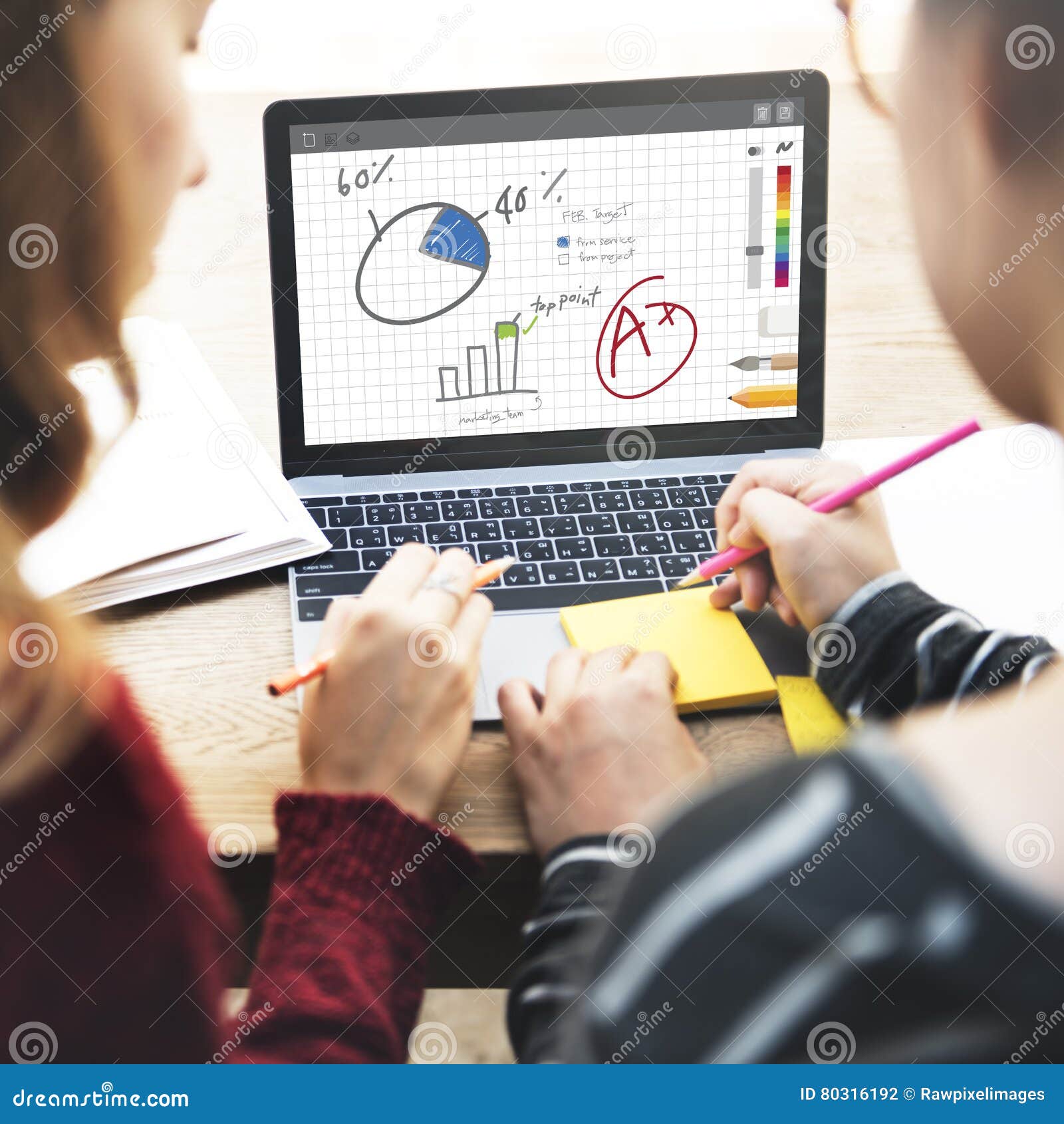Pie Chart Graph Analysing Data Concept Stock Photo - Image of graph ...