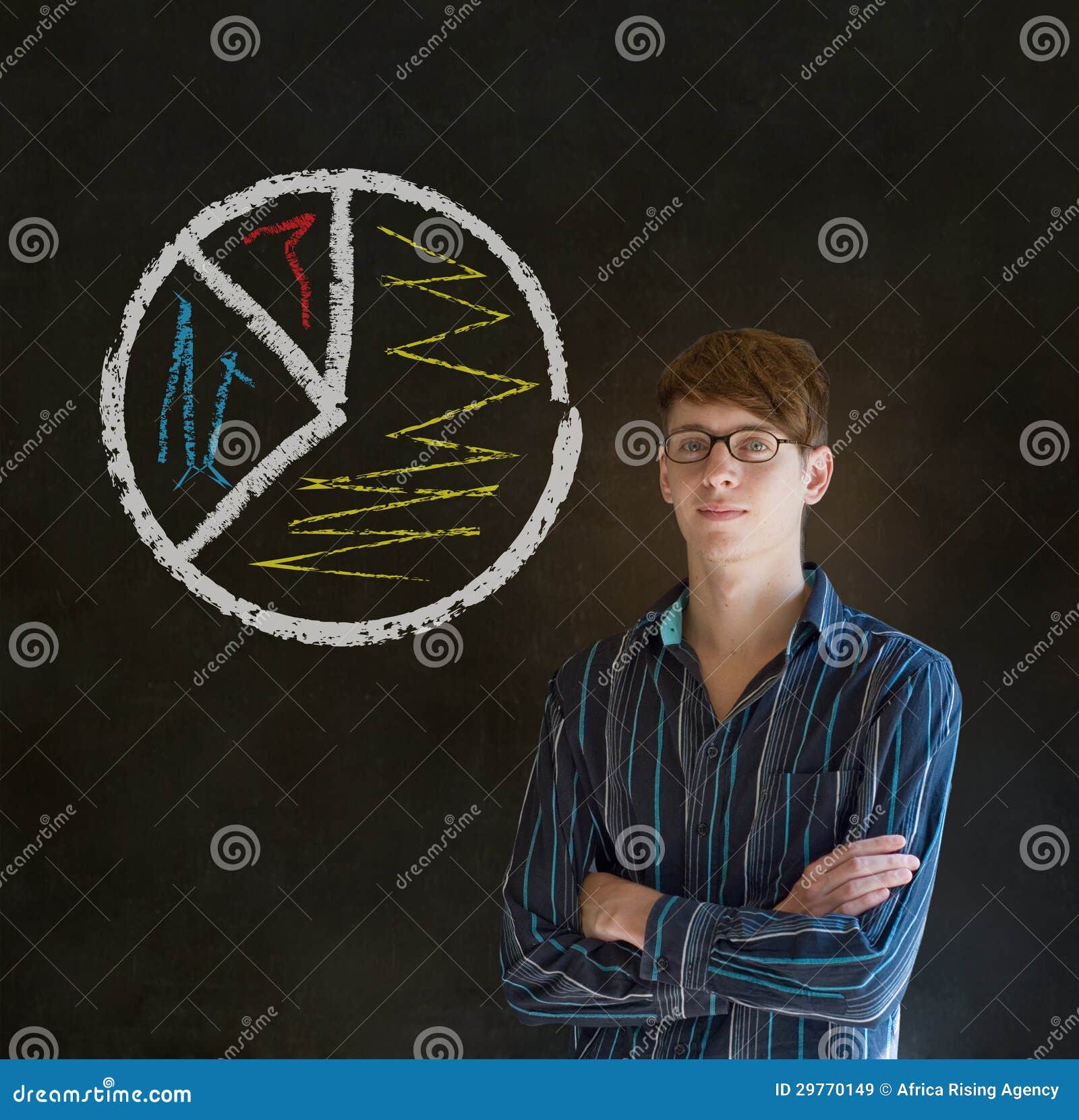 Pie Chart Graph Business Man Stock Image - Image of engineer, solve ...