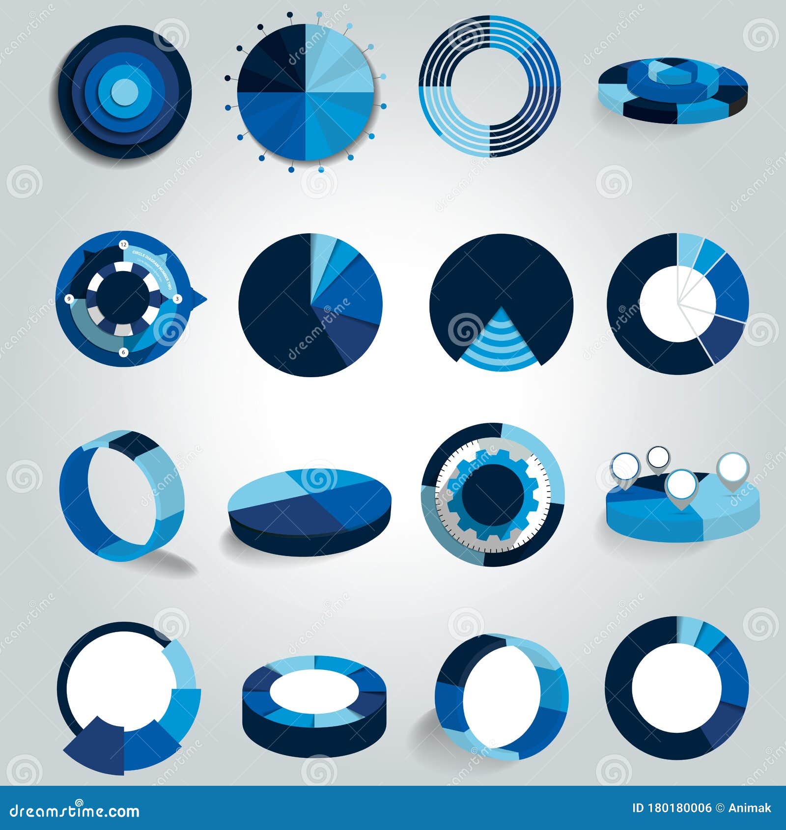 Pie Chart, Graph Design. Simply Color Editable. Infographics Elements ...