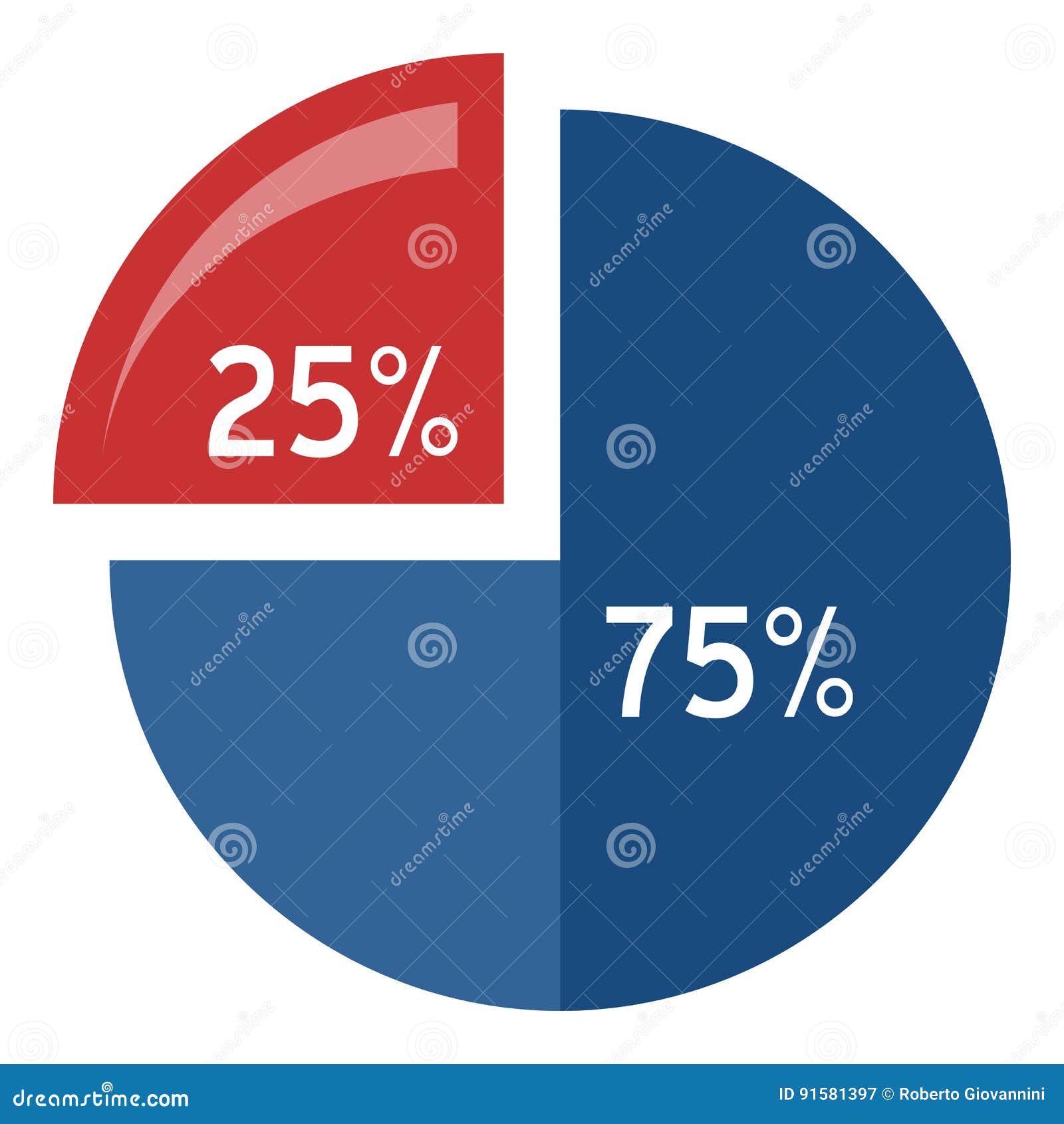 Pie Chart Graph Flat Icon Isolated on White Stock Vector - Illustration ...