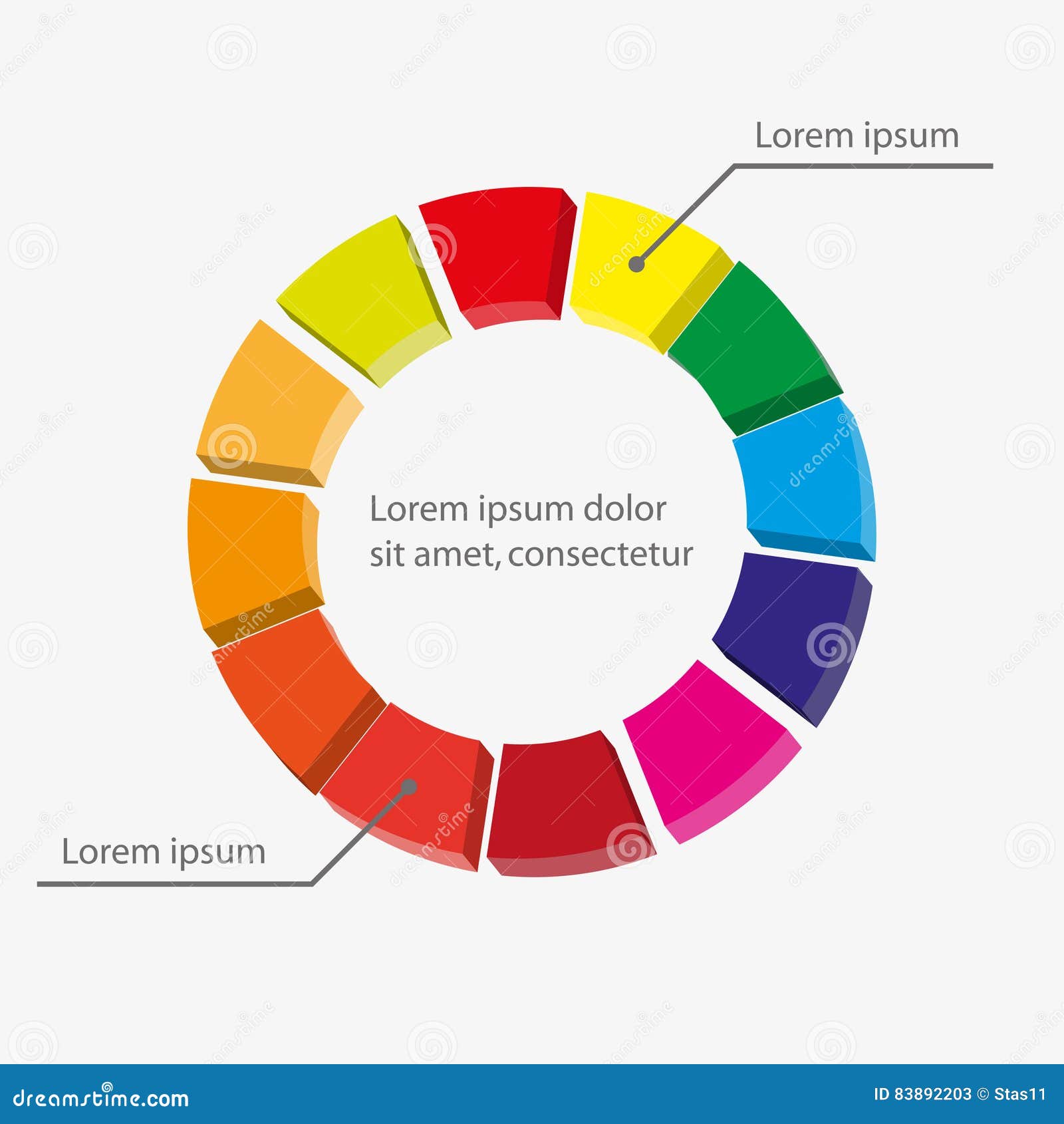 Pie Chart Graphic Template for Business Design, Infographics, Reports ...
