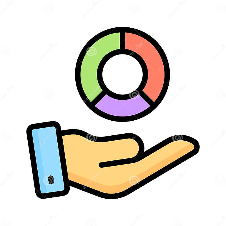 Pie Chart and Hand, Representing Data Analysis and Insights Stock ...