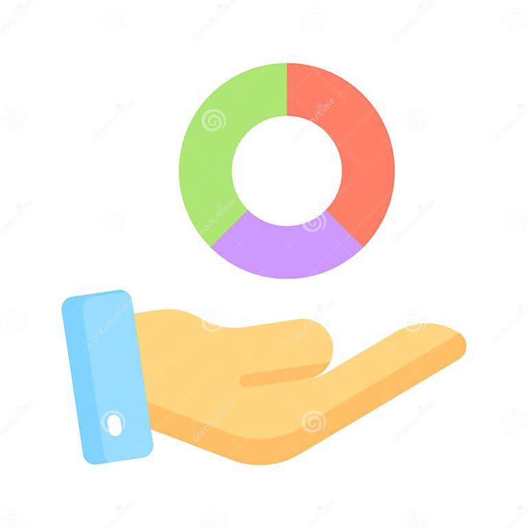 Pie Chart and Hand, Representing Data Analysis and Insights Stock ...