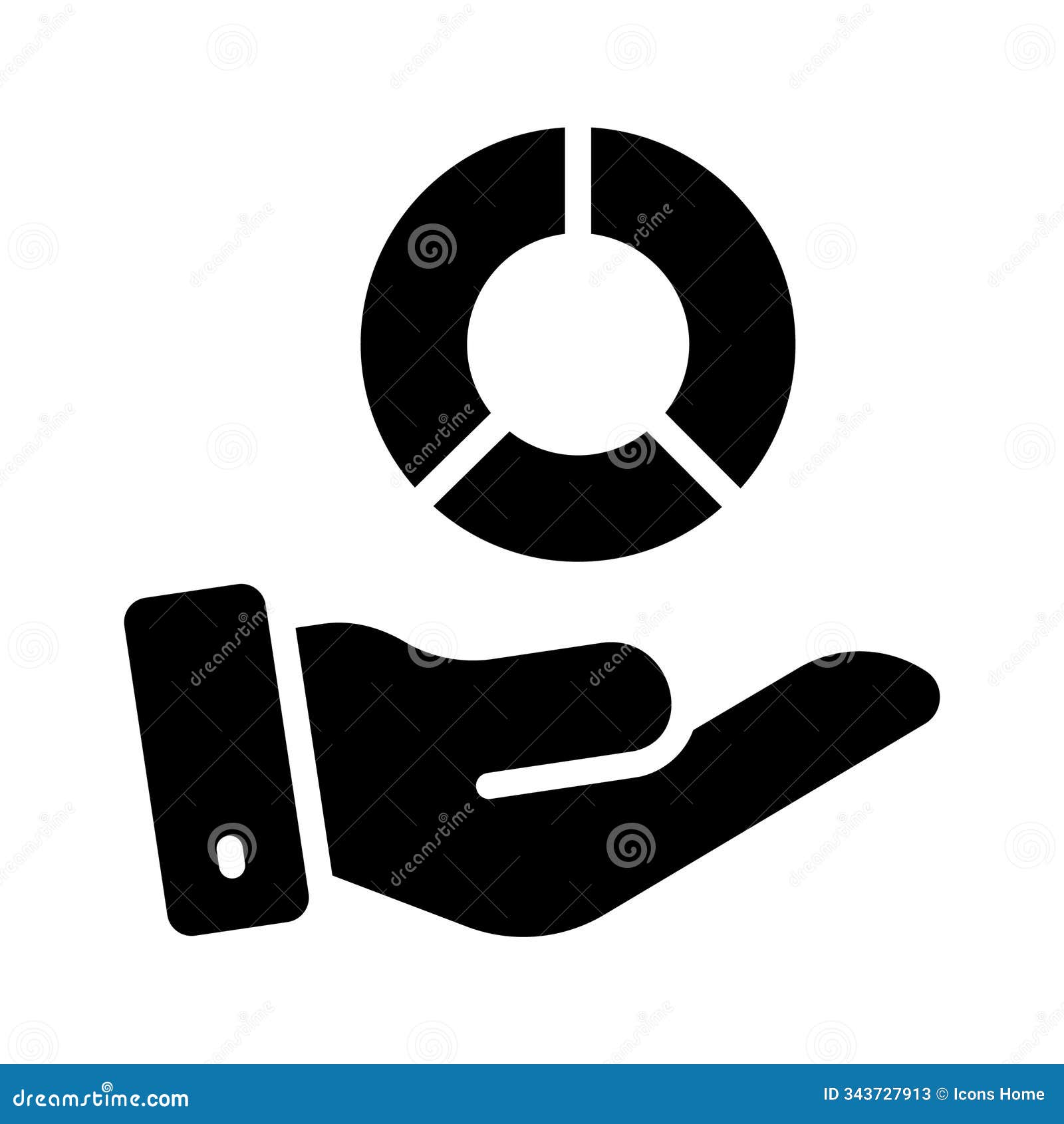 Pie Chart and Hand, Representing Data Analysis and Insights Stock ...