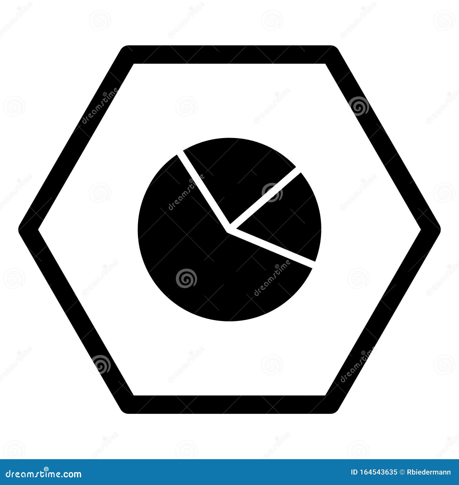 Pie chart and hexagon stock vector. Illustration of diagram - 164543635