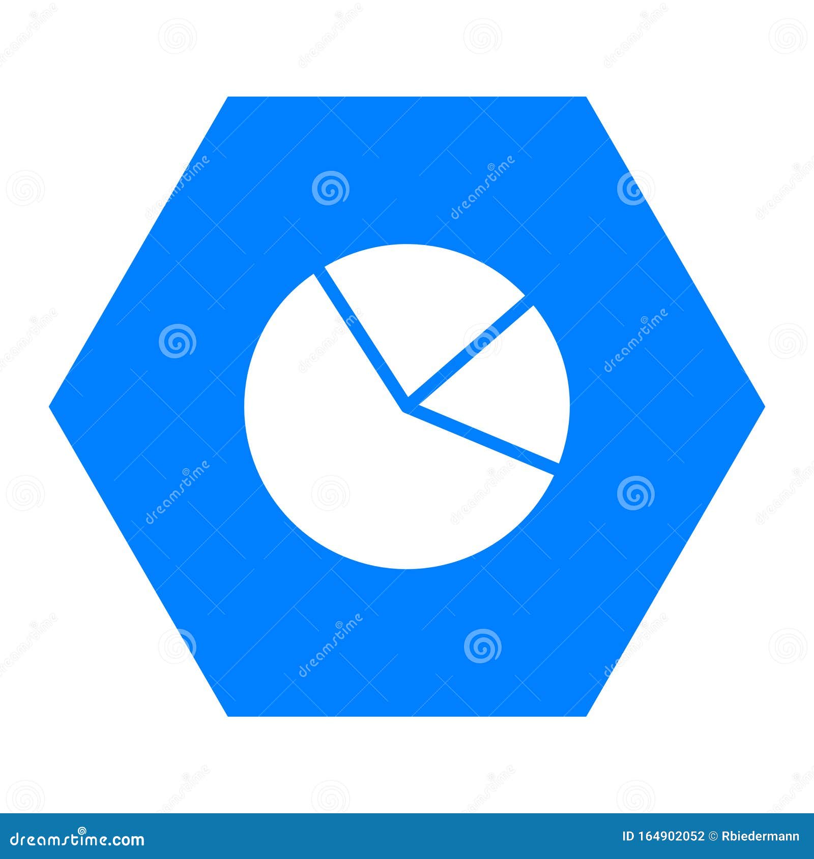 Pie chart and hexagon stock vector. Illustration of blue - 164902052