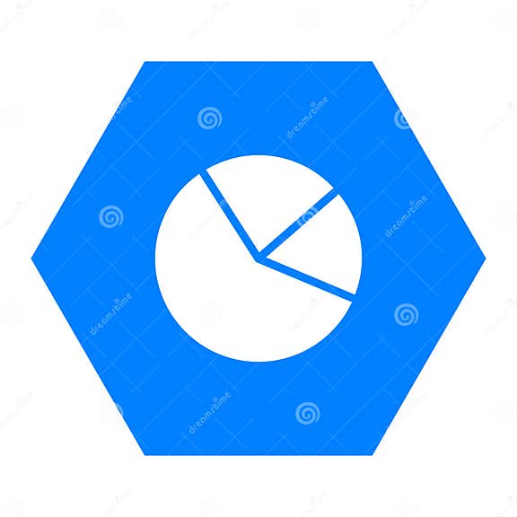 Pie chart and hexagon stock vector. Illustration of blue - 164902052