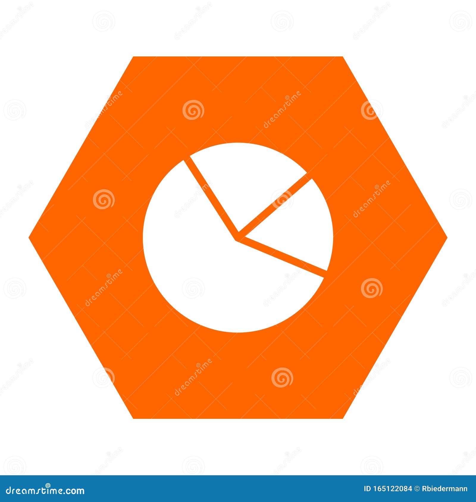 Pie chart and hexagon stock vector. Illustration of statistics - 165122084