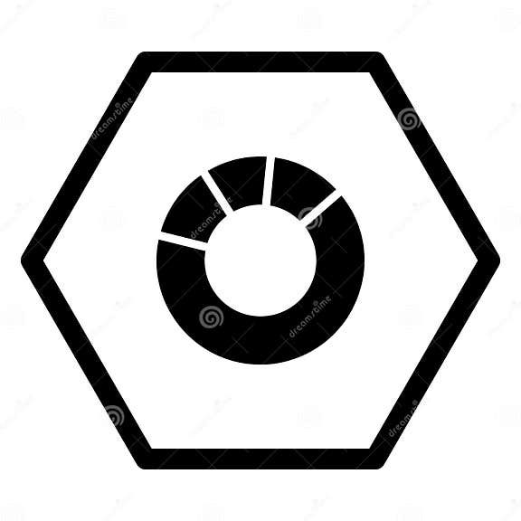 Pie chart and hexagon stock vector. Illustration of piechart - 177304421