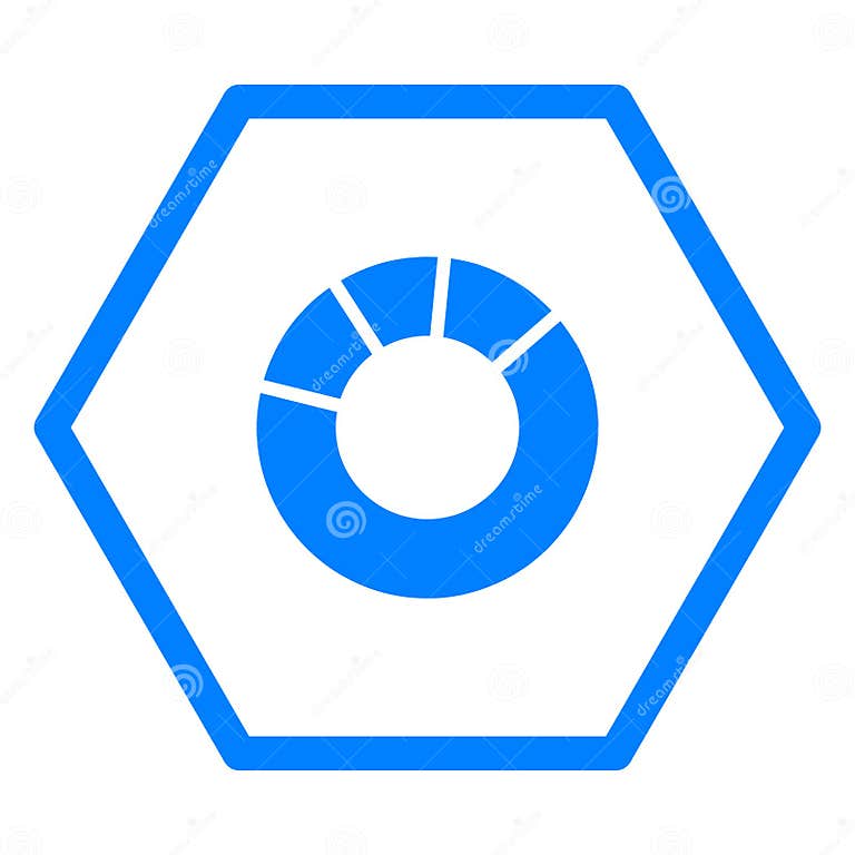 Pie chart and hexagon stock vector. Illustration of vector - 187073562