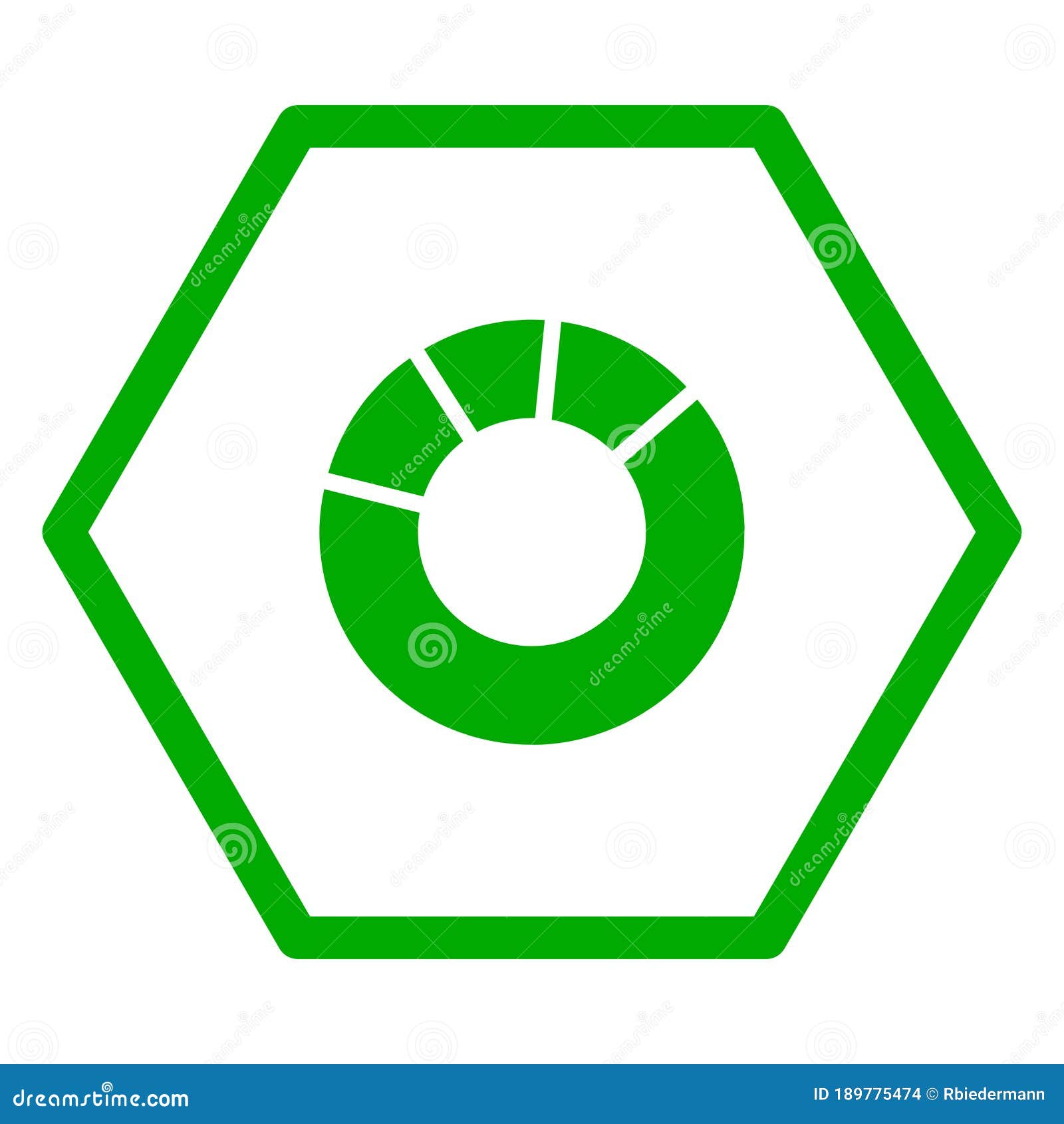 Pie chart and hexagon stock vector. Illustration of business - 189775474