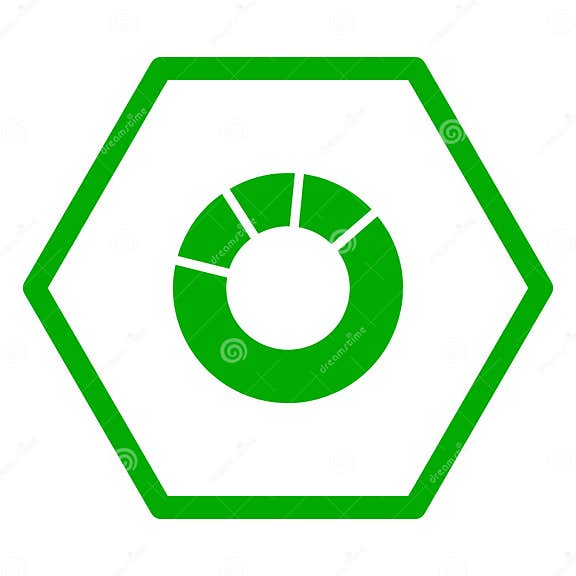 Pie chart and hexagon stock vector. Illustration of business - 189775474