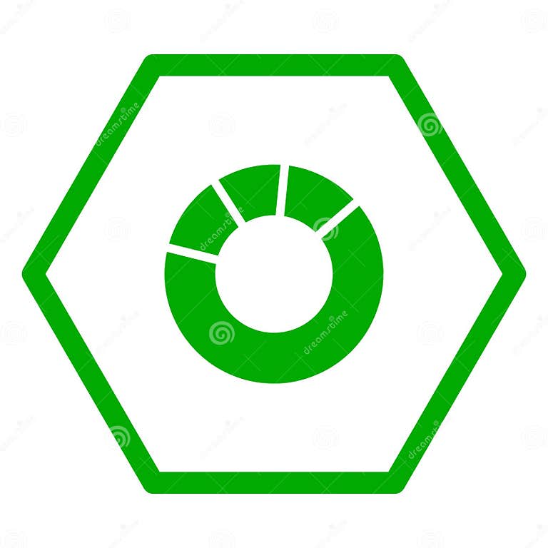 Pie chart and hexagon stock vector. Illustration of business - 189775474