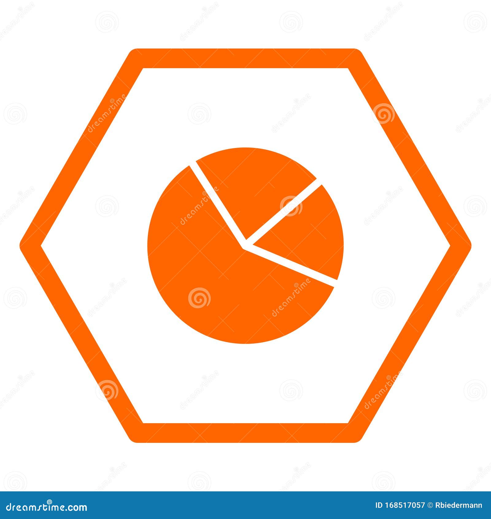 Pie chart and hexagon stock vector. Illustration of chart - 168517057