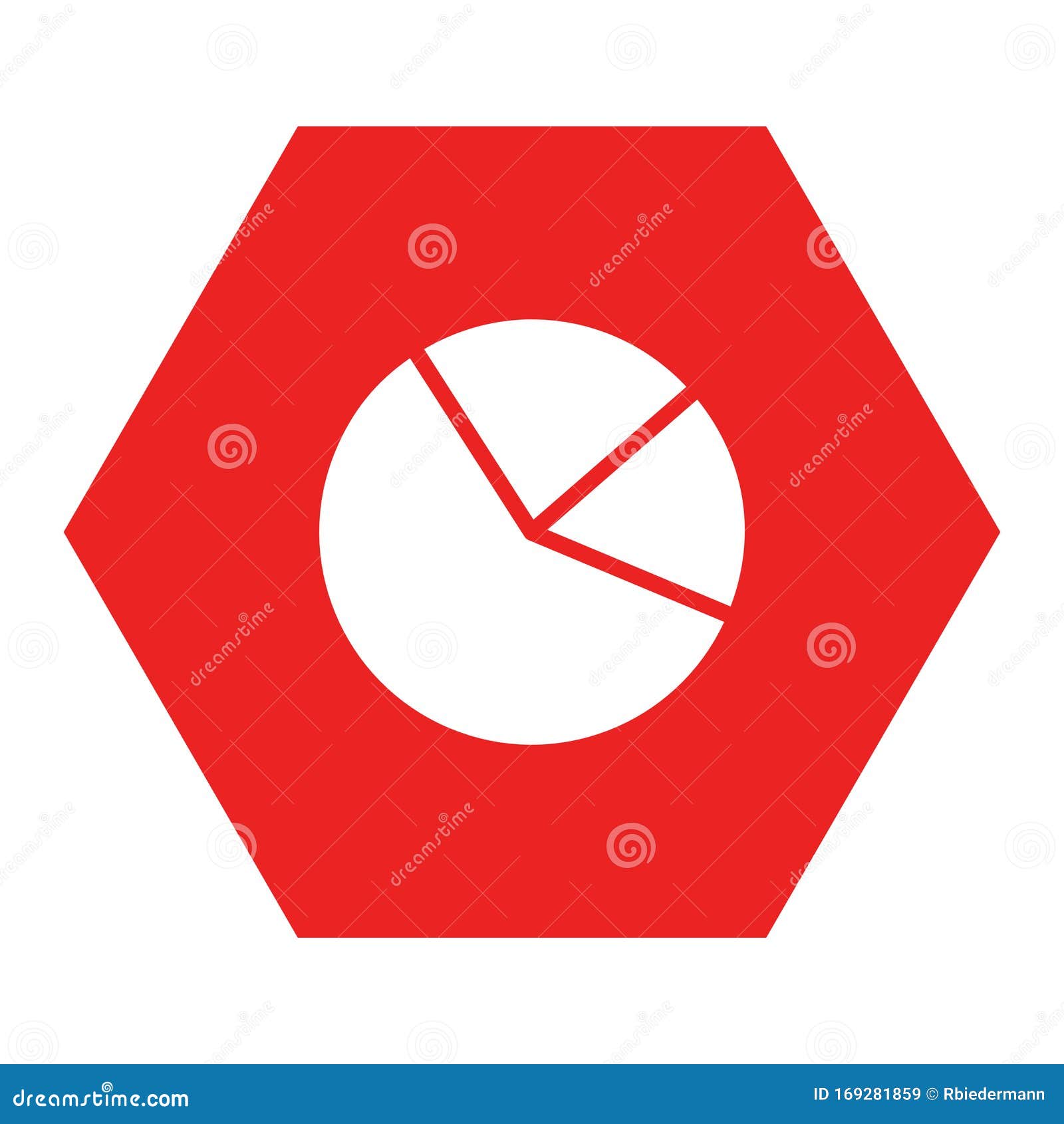 Pie chart and hexagon stock vector. Illustration of hexagonal - 169281859