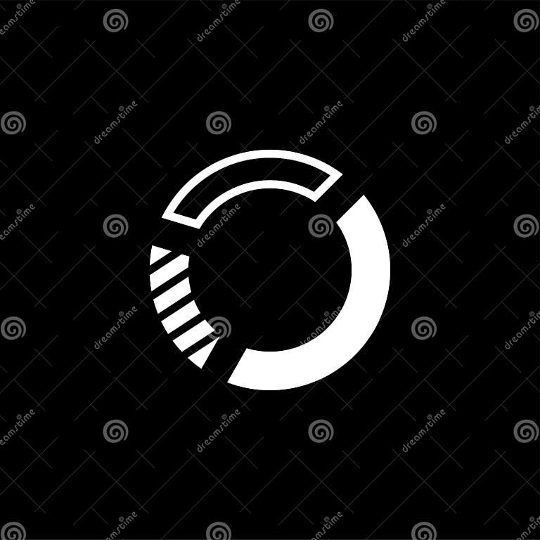 Pie Chart Icon on Black Background. Black Flat Style Vector ...