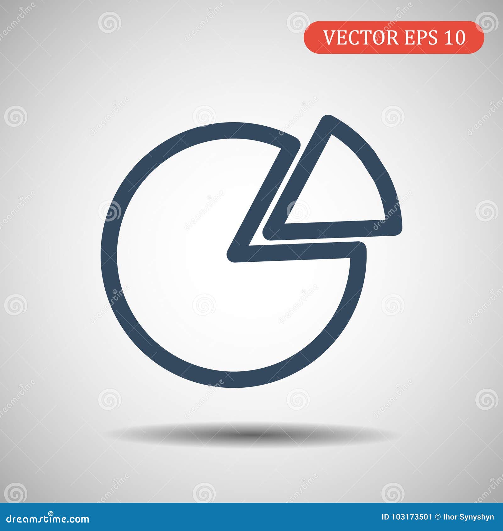 Pie Chart Icon blue color stock illustration. Illustration of market ...