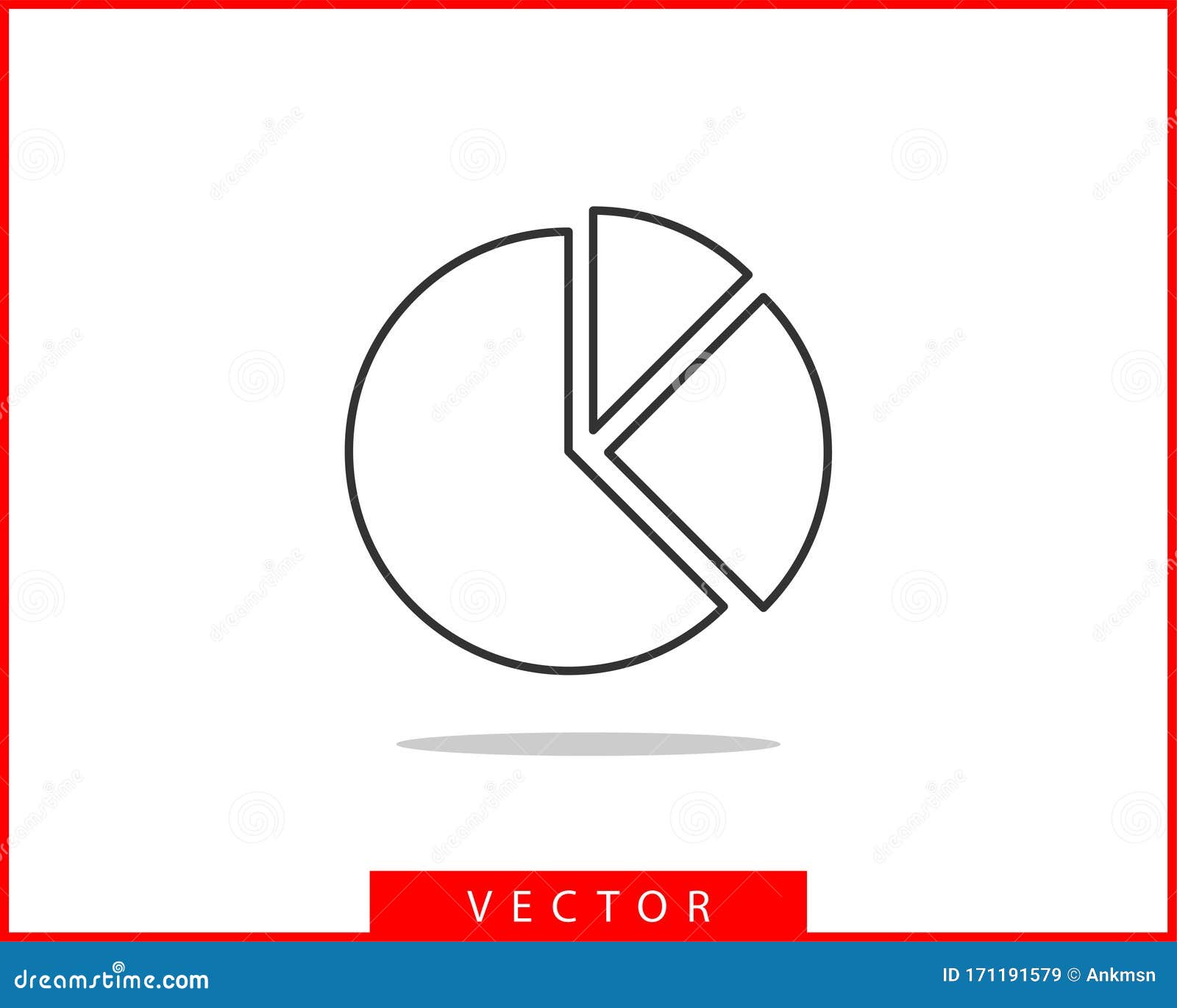 Pie Chart Icon. Circle Diagram Vector Stock Vector - Illustration of ...