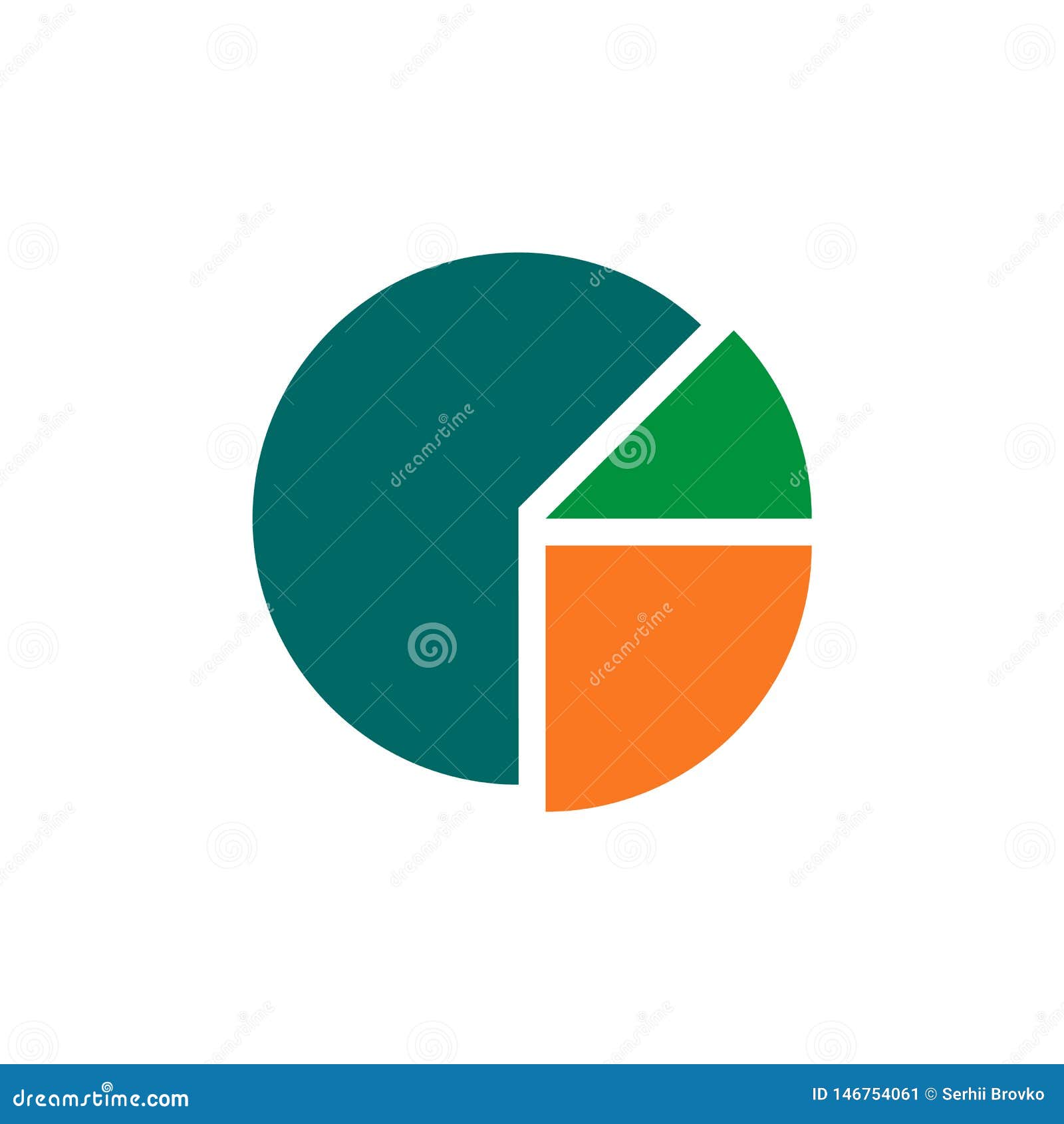 Pie Chart Icon Isolated on White Background. Vector Illustration Stock ...