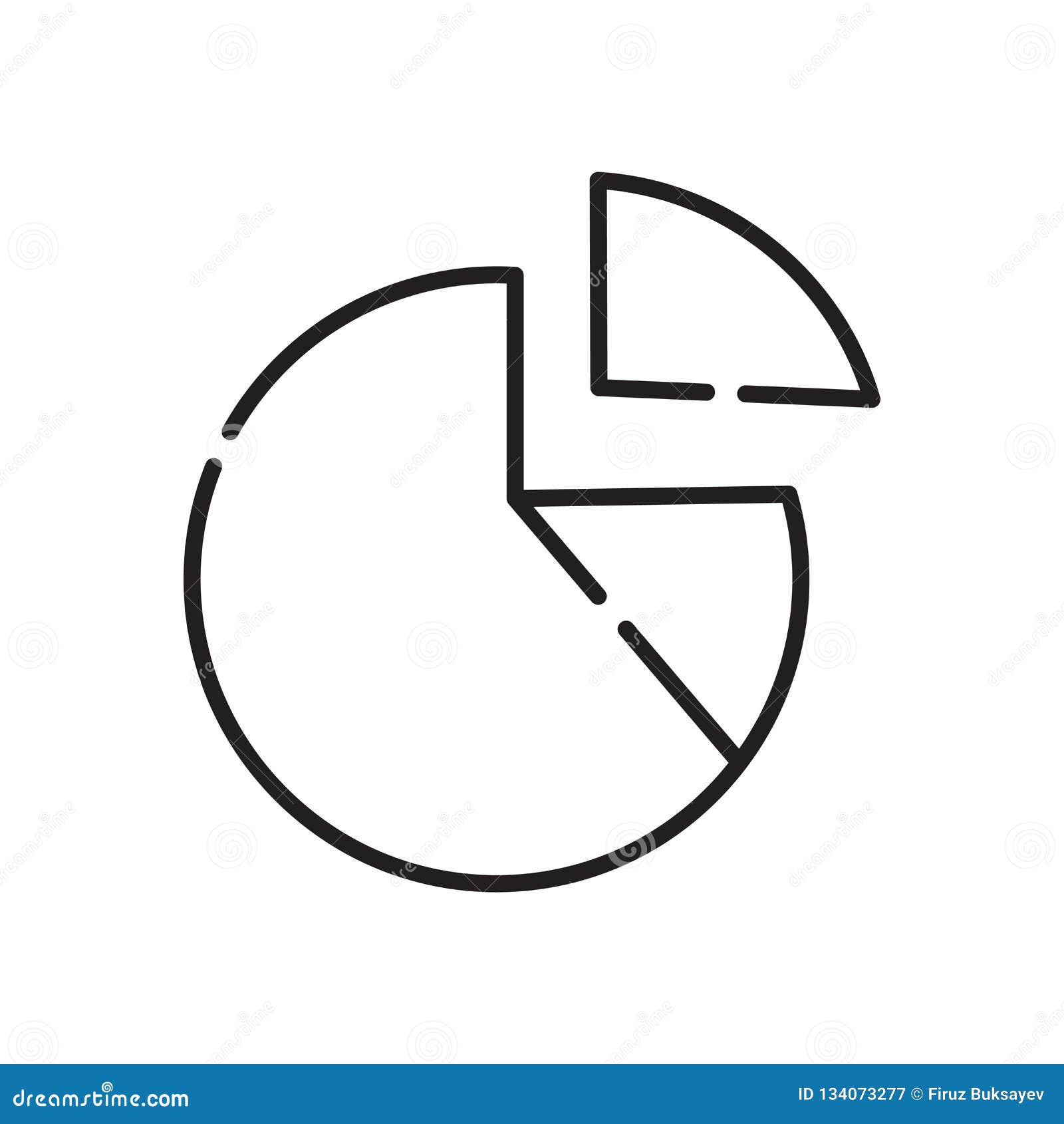 Pie Chart Icon Vector Isolated on White Background, Pie Chart Sign ...