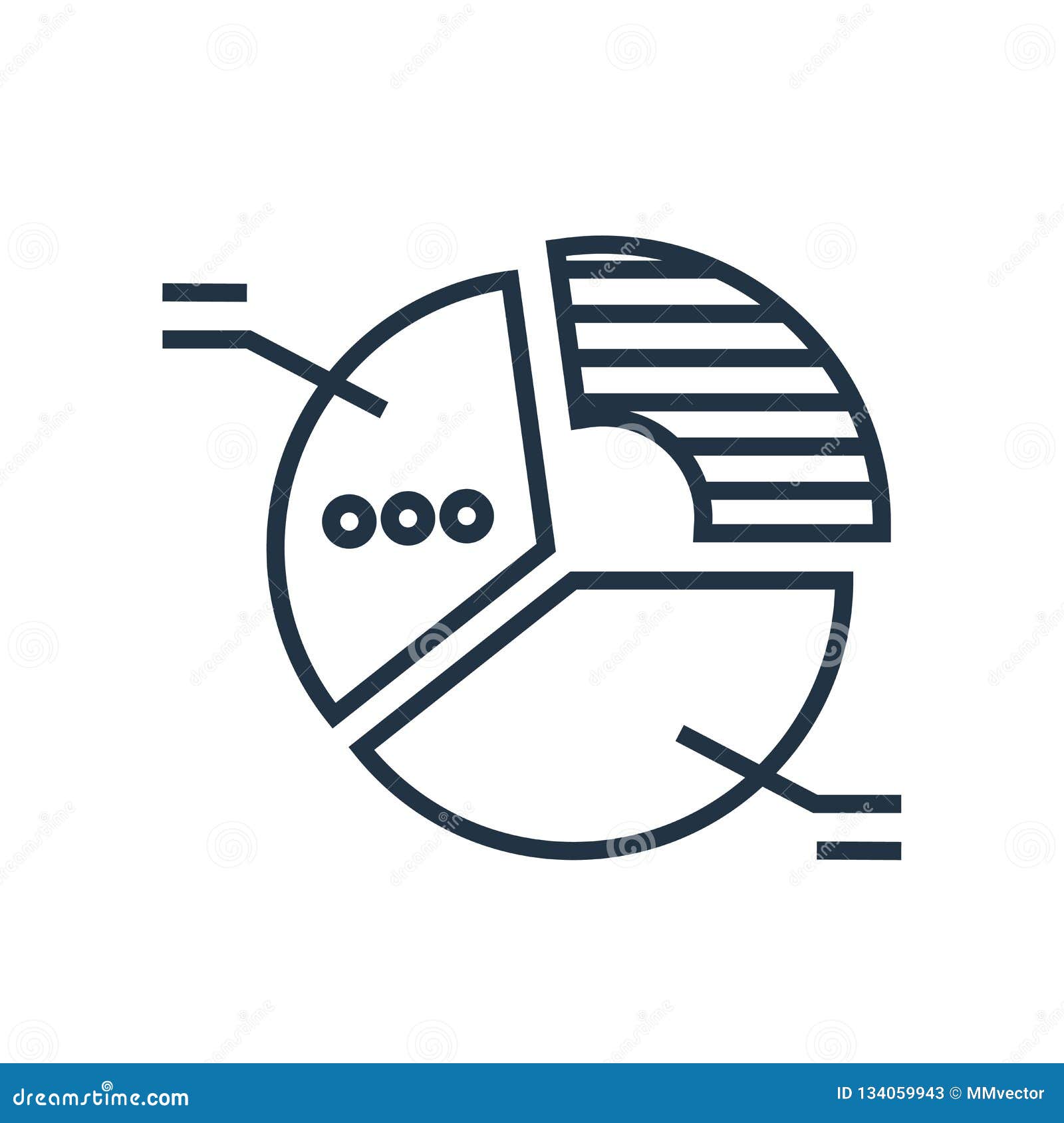 Pie Chart Icon Vector Isolated on White Background, Pie Chart Sign ...