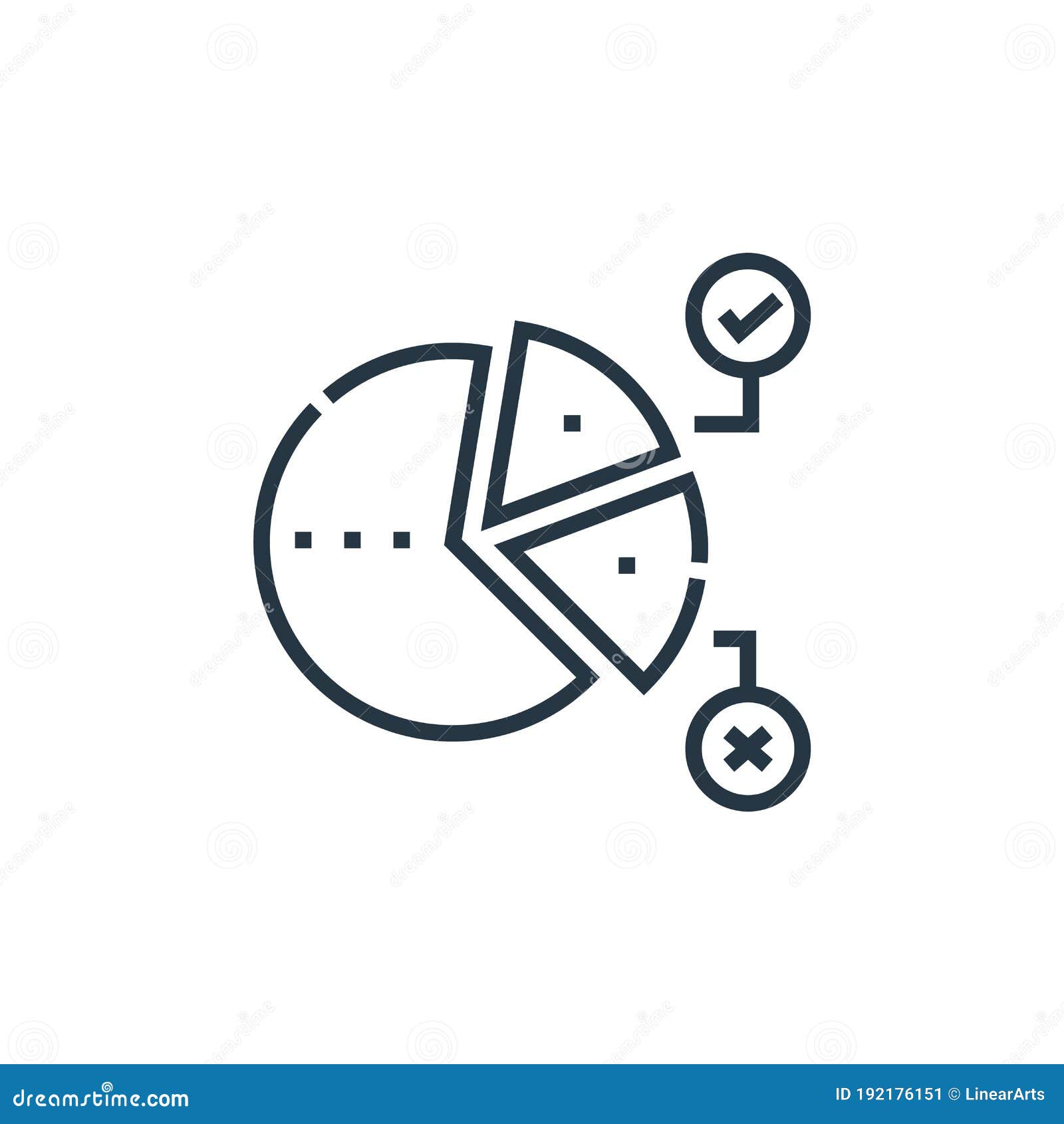 Pie Chart Icon Vector from Voting Elections Concept. Thin Line ...