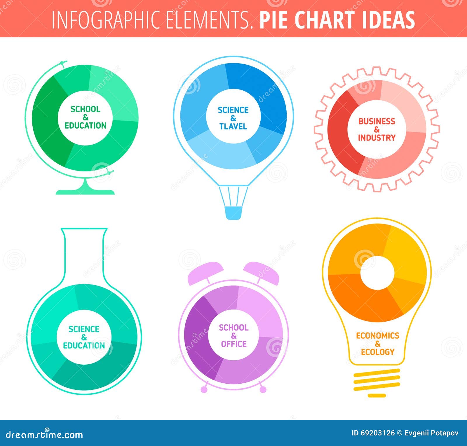 Pie chart ideas stock vector. Illustration of finance - 69203126