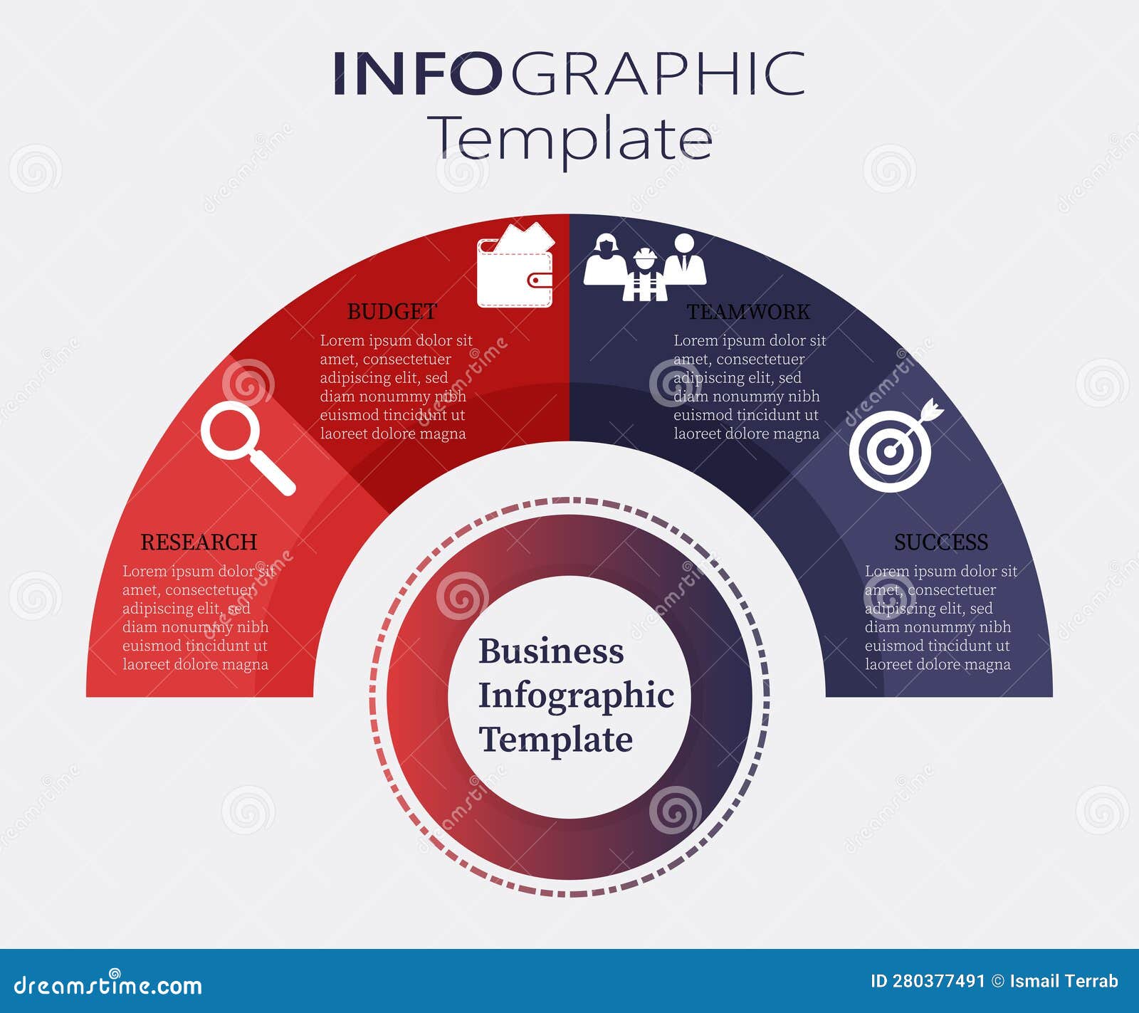 Business Infographic Work Process Template Stock Vector - Illustration ...