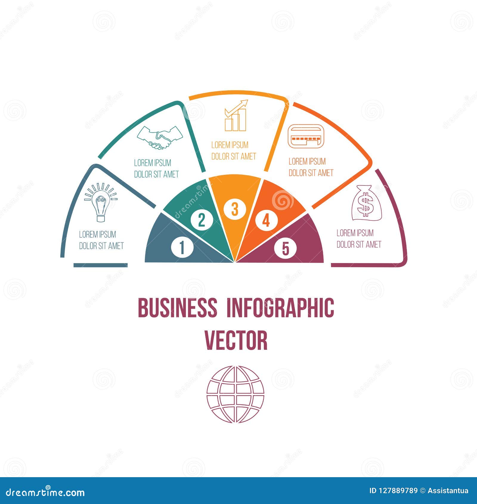 Infographic Colourful 3 Step Interweaving Circle Diagram Cartoon Vector ...