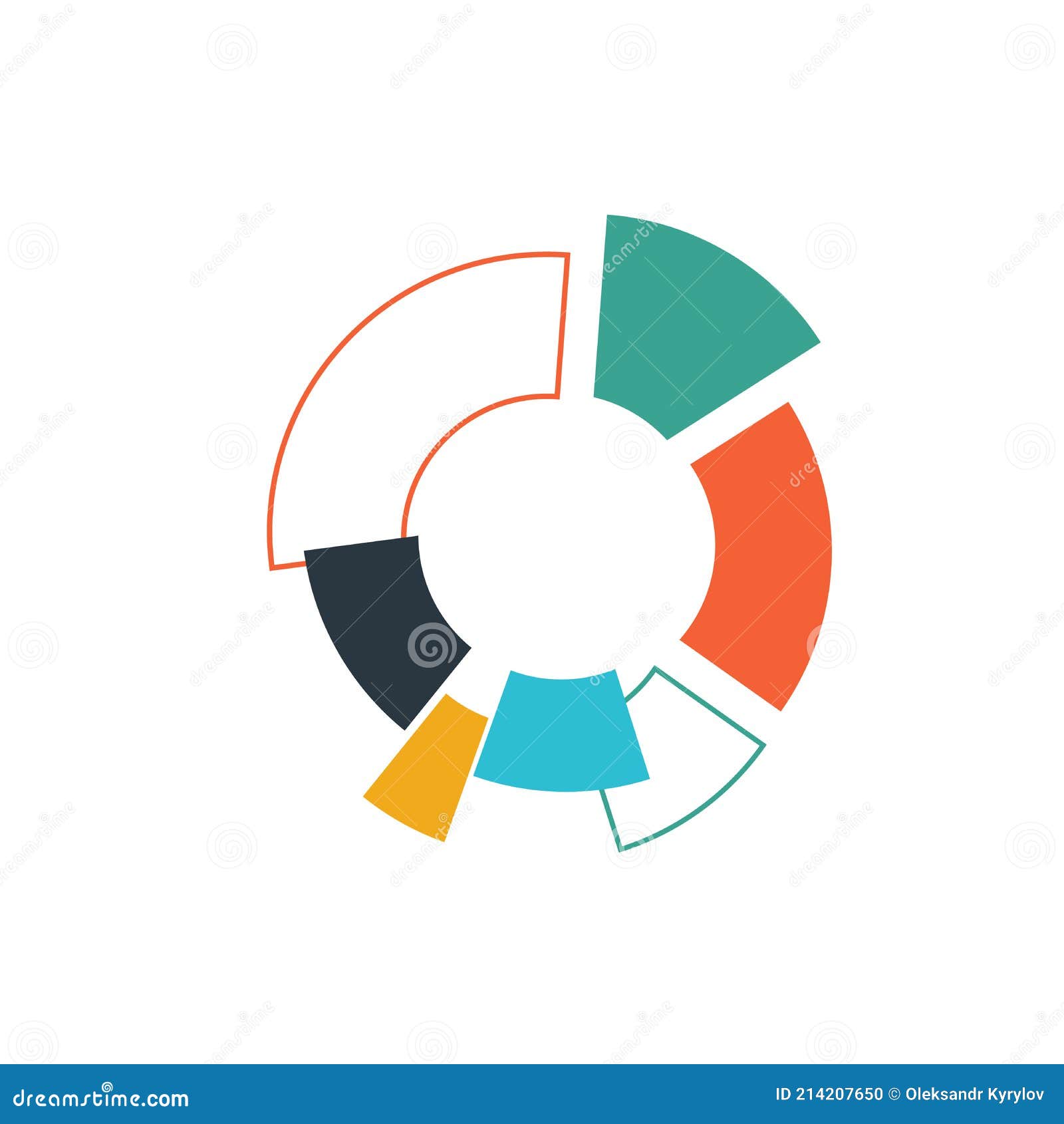 Pie Chart Infographic Element in Modern Flat Design with Long Shadows ...