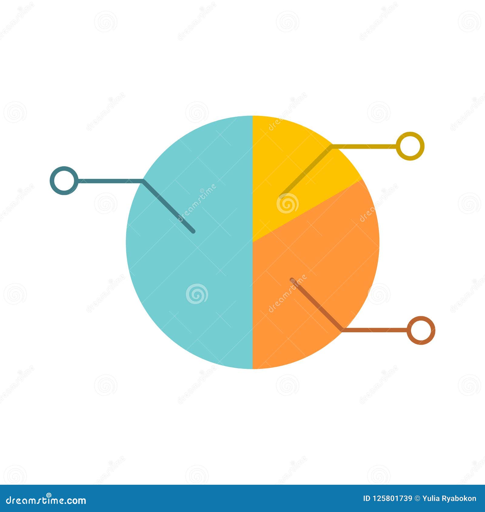 Pie Chart Infographic Flat Icon Stock Illustration - Illustration of ...