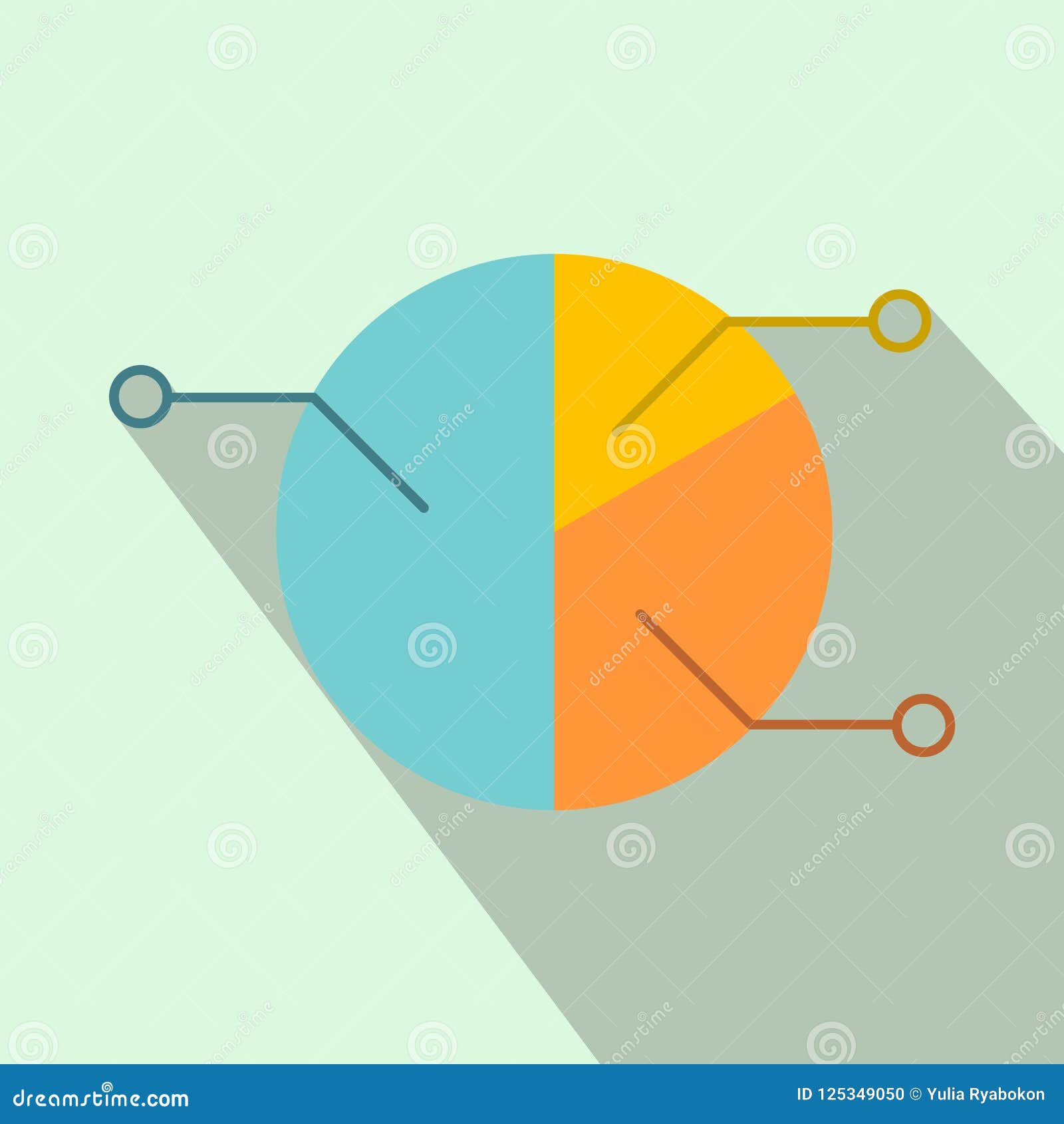Pie Chart Infographic Flat Icon Stock Illustration - Illustration of ...