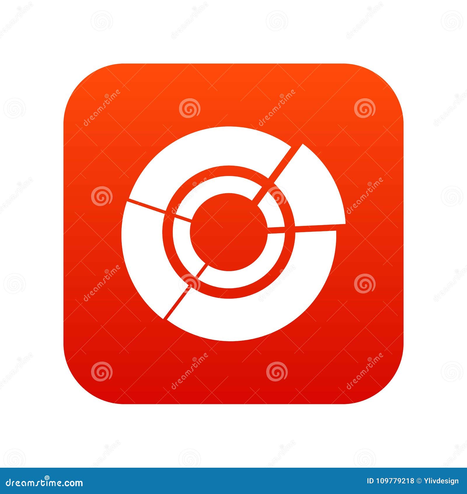 Pie Chart for Infographic Icon Digital Red Stock Vector - Illustration ...