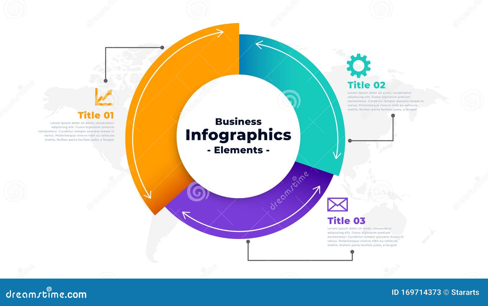 Pie Chart Infographic for Three Steps Template Stock Vector ...