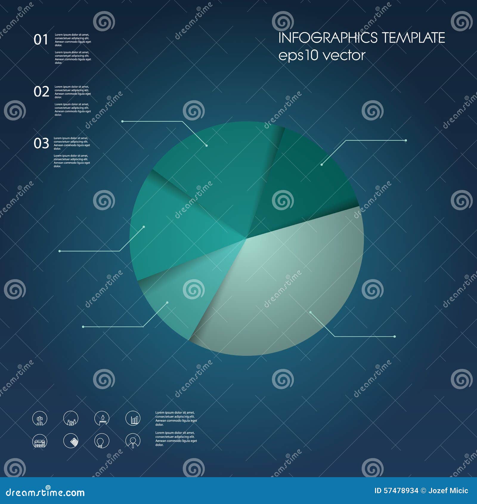 Pie Chart Infographic Vector Element. Modern Stock Vector ...