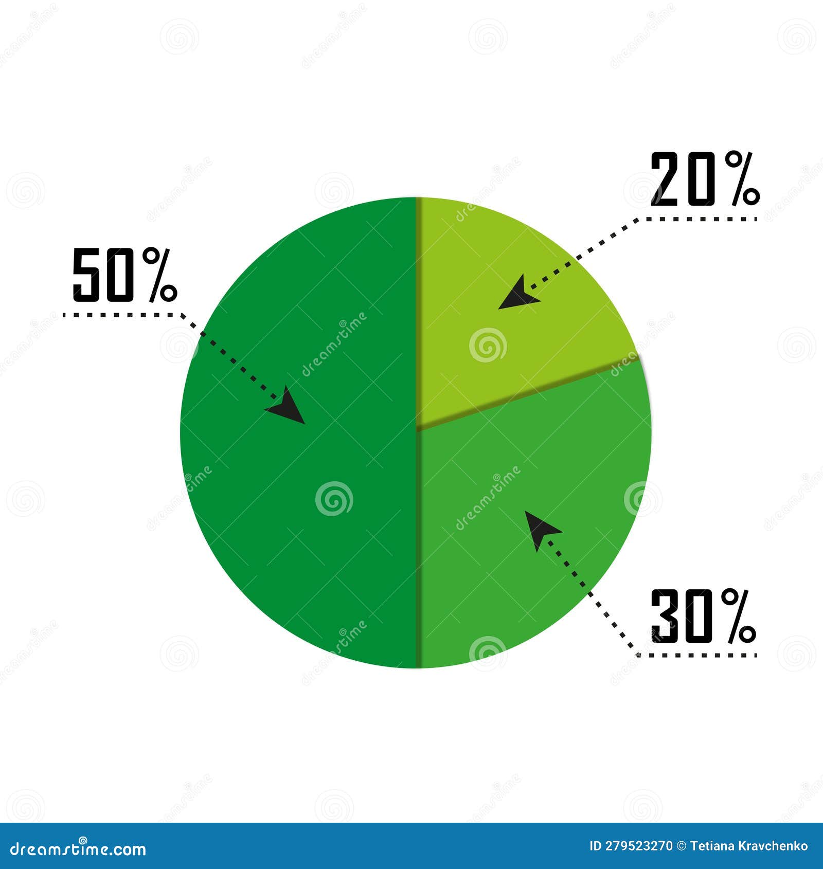 Pie Chart with Infographics and Place for Text. Vector Illustration ...