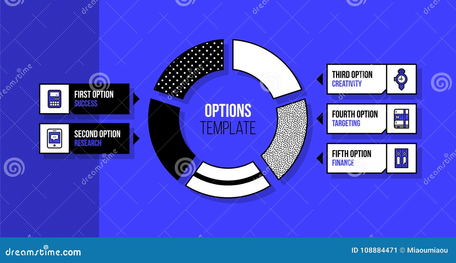 Pie Chart Infographics Template with Five Segments in Fancy Geometric ... Pie Chart Infographics Template with Five Segments in Fancy Geometric ...