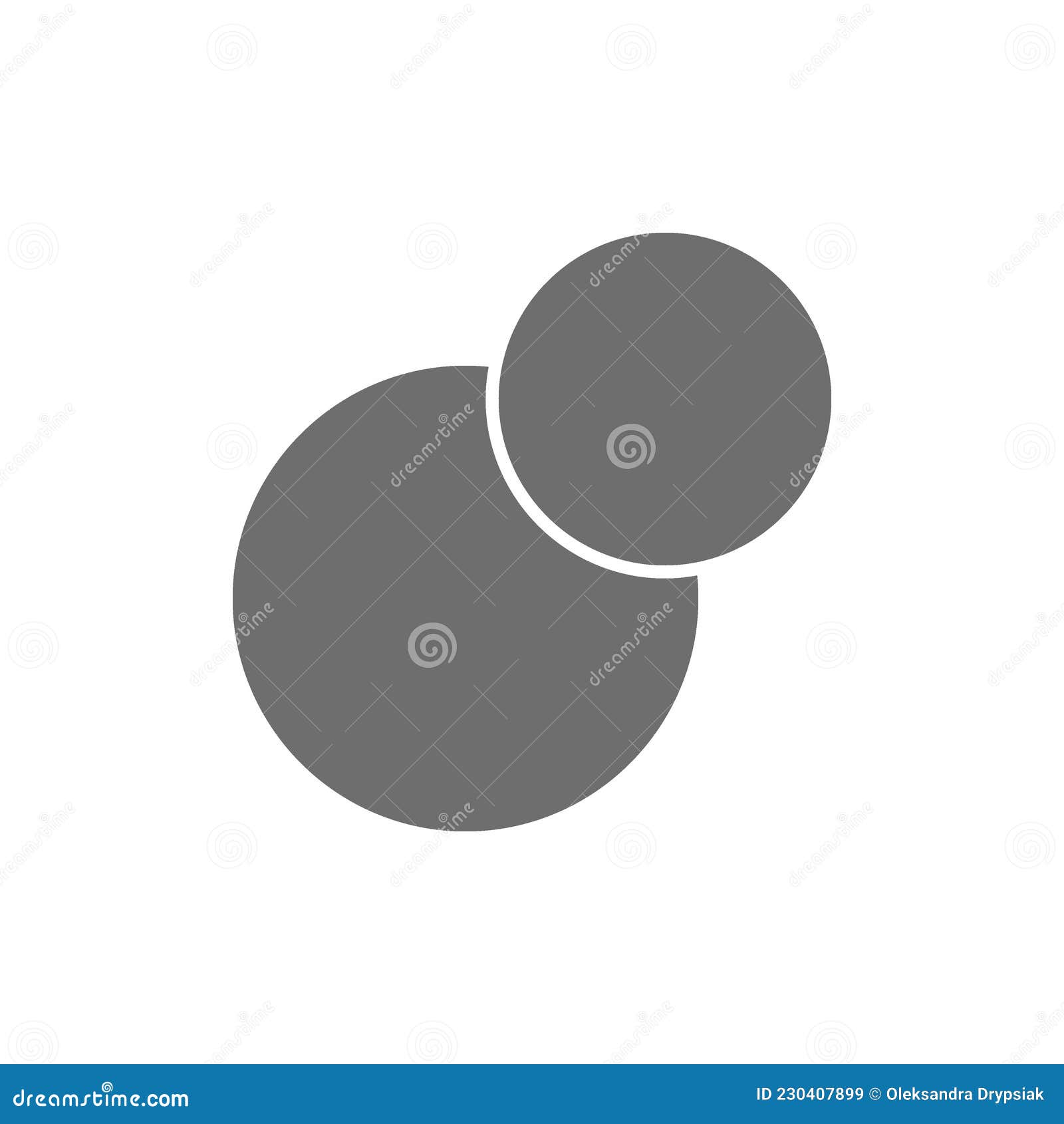 Pie Chart, Intersecting Circles, Venn Diagram Grey Icon. Cartoon Vector ... Pie Chart, Intersecting Circles, Venn Diagram Grey Icon. Cartoon Vector ...
